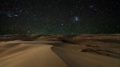 Amazing views of the desert under the ni... | Stock Video | Pond5