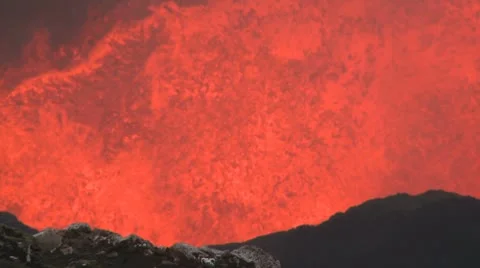 Amazing Volcano Eruption Boiling Lava La... | Stock Video | Pond5
