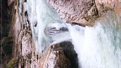 Amazing waterfall Falling water hitting ... | Stock Video | Pond5