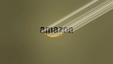 Amazon Logo Light Reveal. Golden | Stock Video | Pond5