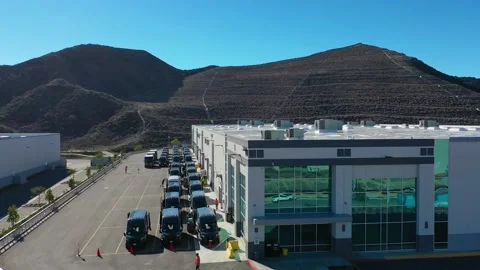 Amazon Prime Vans Loading Warehouse Hub | Stock Video | Pond5