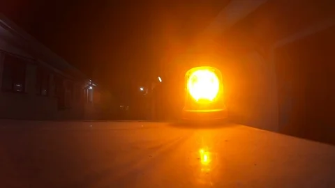 Amber Warning Signal Siren Light at top ... | Stock Video | Pond5