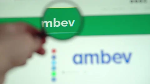 Ambev logo is visible on display screen ... | Stock Video | Pond5