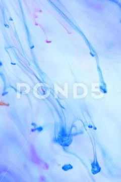 Ambient Falling Ink Drop Lines. Soft Background. ~ Hi Res #92052268
