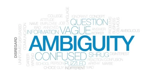 Ambiguity animated word cloud, text desi... | Stock Video | Pond5