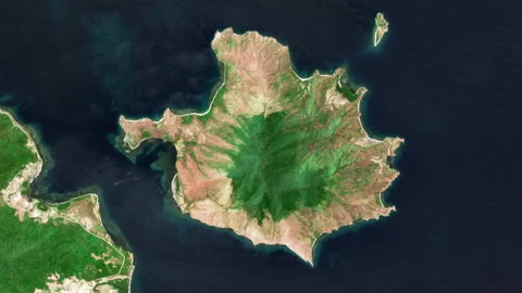 Ambil Island in the Philippine Sea. Sate... | Stock Video | Pond5