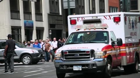 Ambulance 911 car emergency medical rush... | Stock Video | Pond5