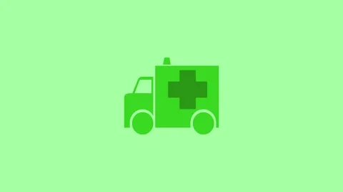 Ambulance car shape icon green color ani... | Stock Video | Pond5