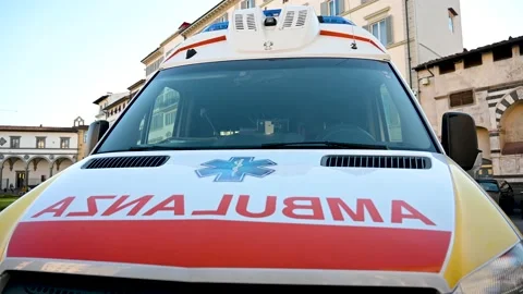 Ambulance car on the street in Italy. It... | Stock Video | Pond5