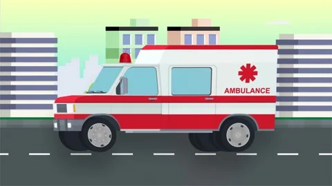 Ambulance in the city. Animation of an a... | Stock Video | Pond5