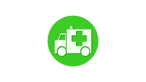 Ambulance icon green color simple shape ... | Stock Video | Pond5