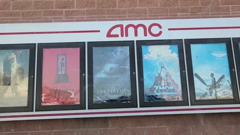 AMC Movie Theatre Display Watch Shows Si... | Stock Video | Pond5