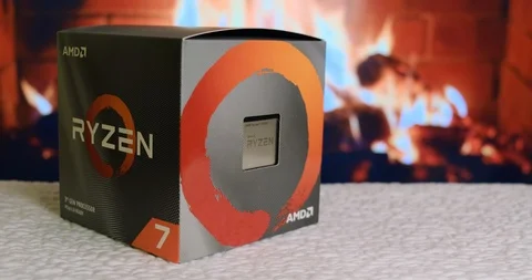 AMD Ryzen 7 3700X CPU in box with visibl... | Stock Video | Pond5