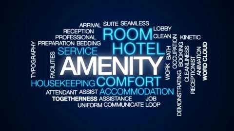 Amenity animated word cloud. Kinetic typ... | Stock Video | Pond5