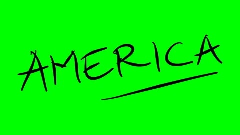 America drawing text on green background | Stock Video | Pond5