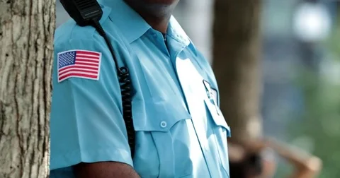 American flag attached to security unifo... | Stock Video | Pond5