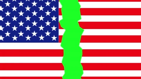 American flag being ripped in two green ... | Stock Video | Pond5