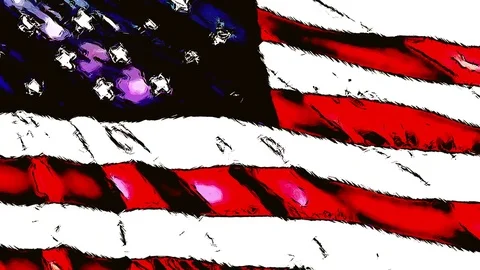 American Flag Cartoon Animation | Stock Video | Pond5