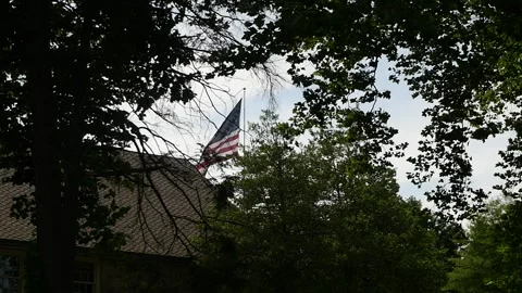American flag flying over Washington Cro... | Stock Video | Pond5