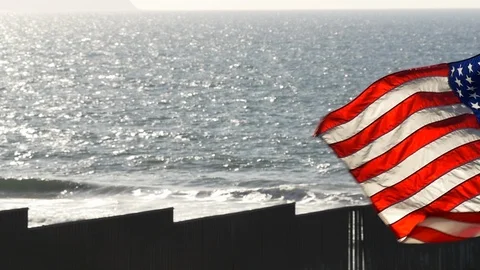 The American flag waving in slow motion ... | Stock Video | Pond5
