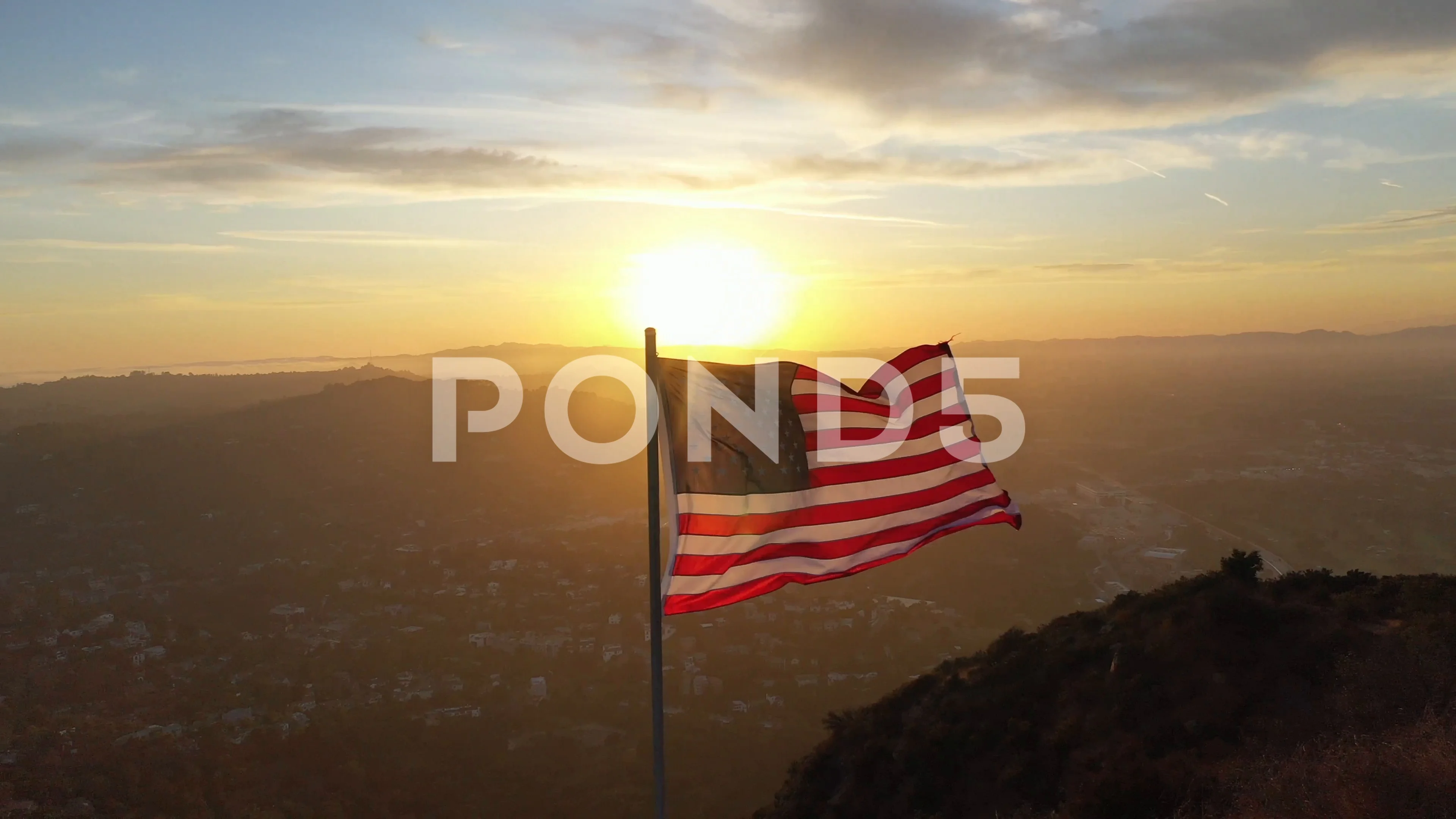 American Flag Sunset