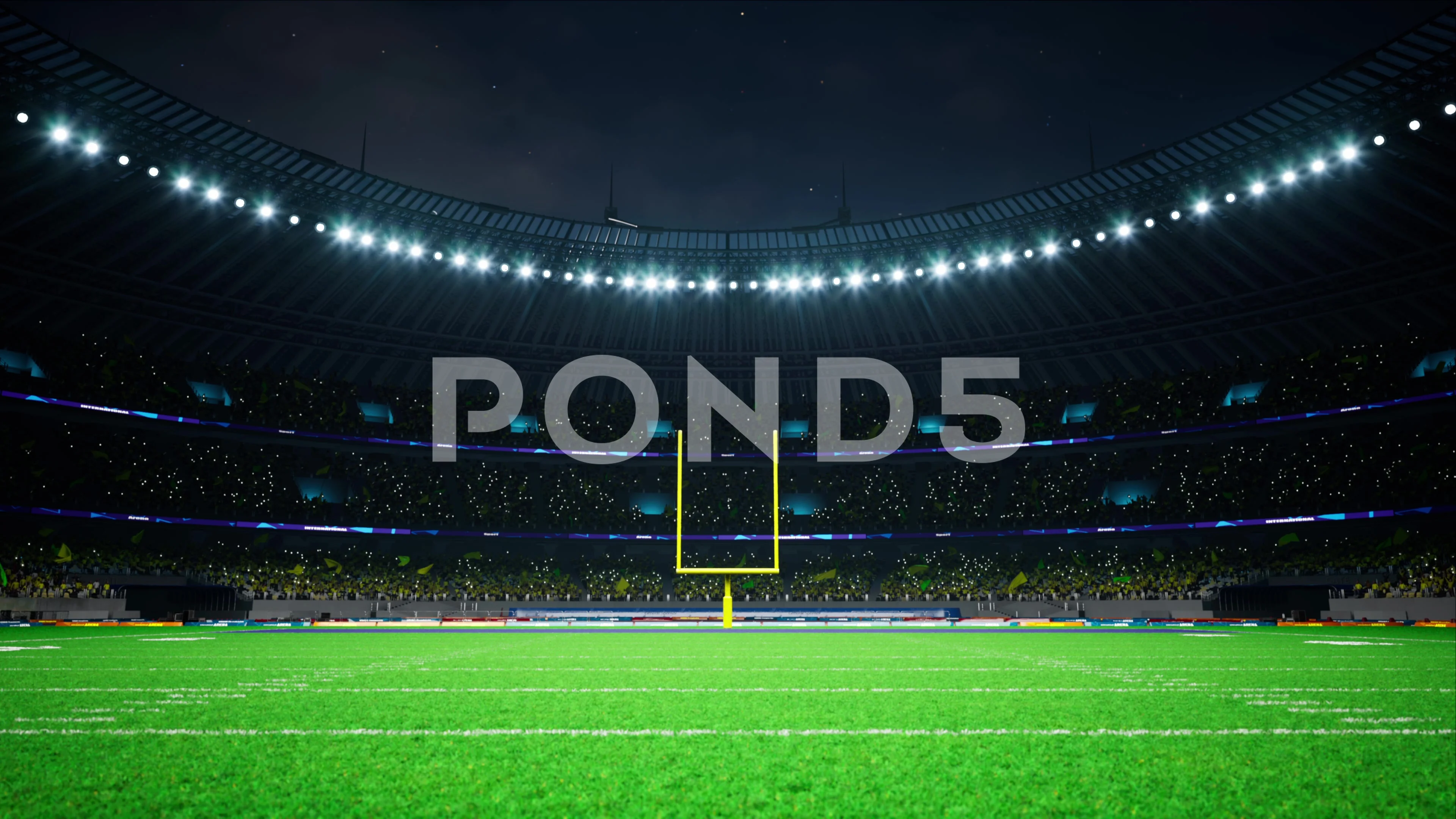 American Football Stadium At Night