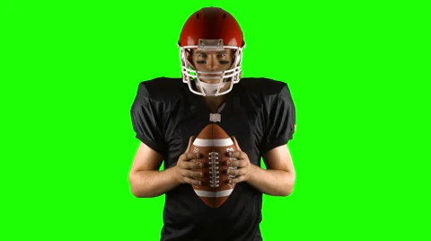 American football player on green screen | Stock Video | Pond5