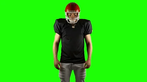American football player on green screen | Stock Video | Pond5