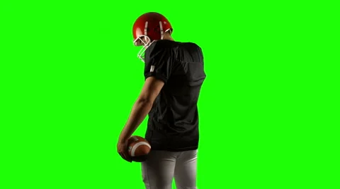 American football player on green screen | Stock Video | Pond5