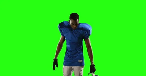 American football player on green screen | Stock Video | Pond5