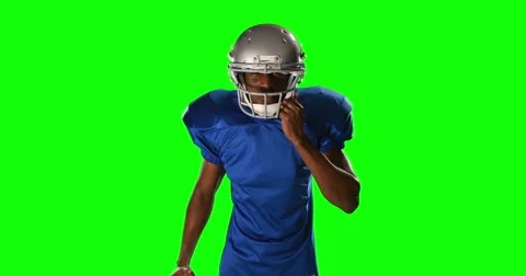 American football player on green screen | Stock Video | Pond5
