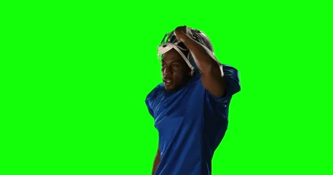 American football player on green screen | Stock Video | Pond5