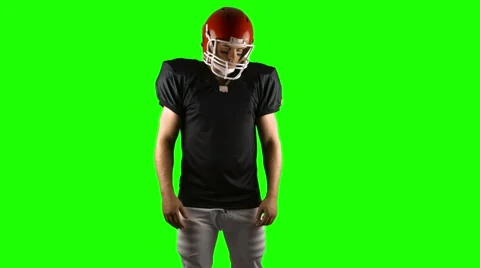 American football player on green screen | Stock Video | Pond5