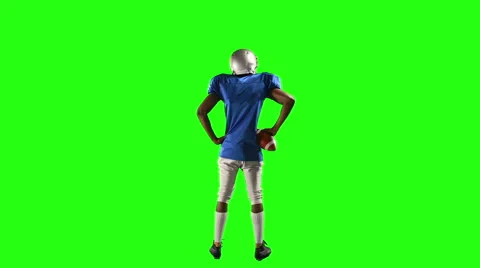 American football player on green screen | Stock Video | Pond5