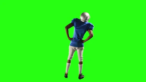 American football player on green screen | Stock Video | Pond5
