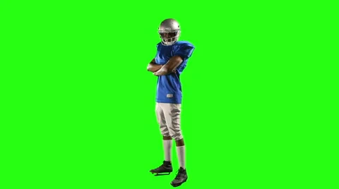 American football player on green screen | Stock Video | Pond5