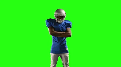 American football player on green screen | Stock Video | Pond5