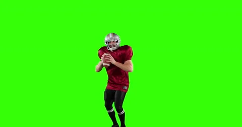 American football player on green screen... | Stock Video | Pond5