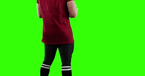 American football player on green screen... | Stock Video | Pond5