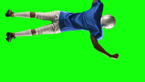American football player on green screen | Stock Video | Pond5