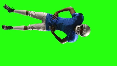 American football player on green screen | Stock Video | Pond5