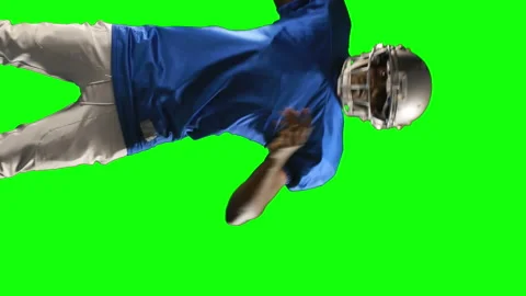 American football player on green screen | Stock Video | Pond5