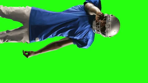 American football player on green screen | Stock Video | Pond5