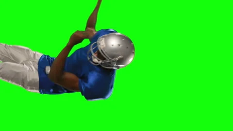 American football player on green screen | Stock Video | Pond5