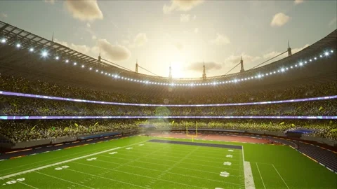 American football stadium with fans clou... | Stock Video | Pond5