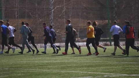 American football team running, American... | Stock Video | Pond5