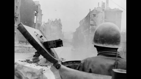 American Infantry And Tanks Fight On Ger... | Stock Video | Pond5