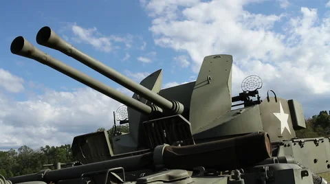 American M19 Twin 40MM Anti-Aircraft (Gu... | Stock Video | Pond5