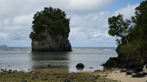 American Samoa sea stack 4k | Stock Video | Pond5