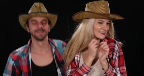 American Texan Couple Dancing Wearing a ... | Stock Video | Pond5